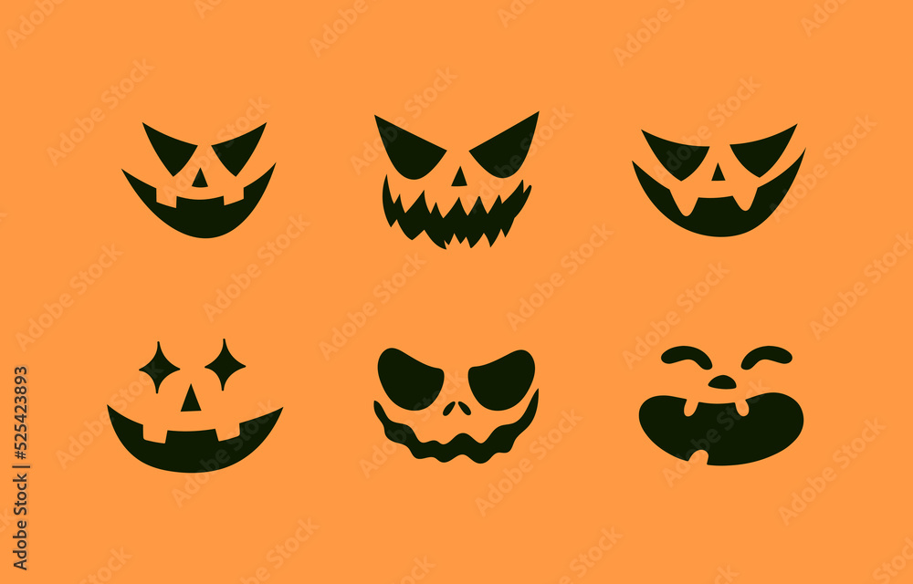 Cute scary Halloween faces for jack pumpkin stencils. Halloween faces ...