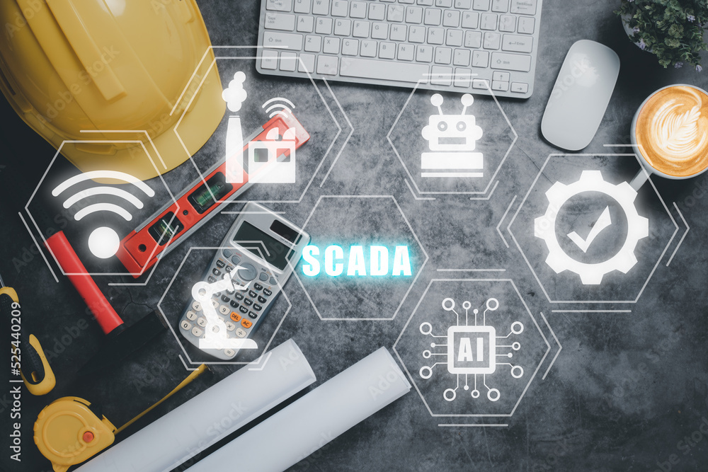 SCADA Supervisory control and data acquisition technology concept, Top ...