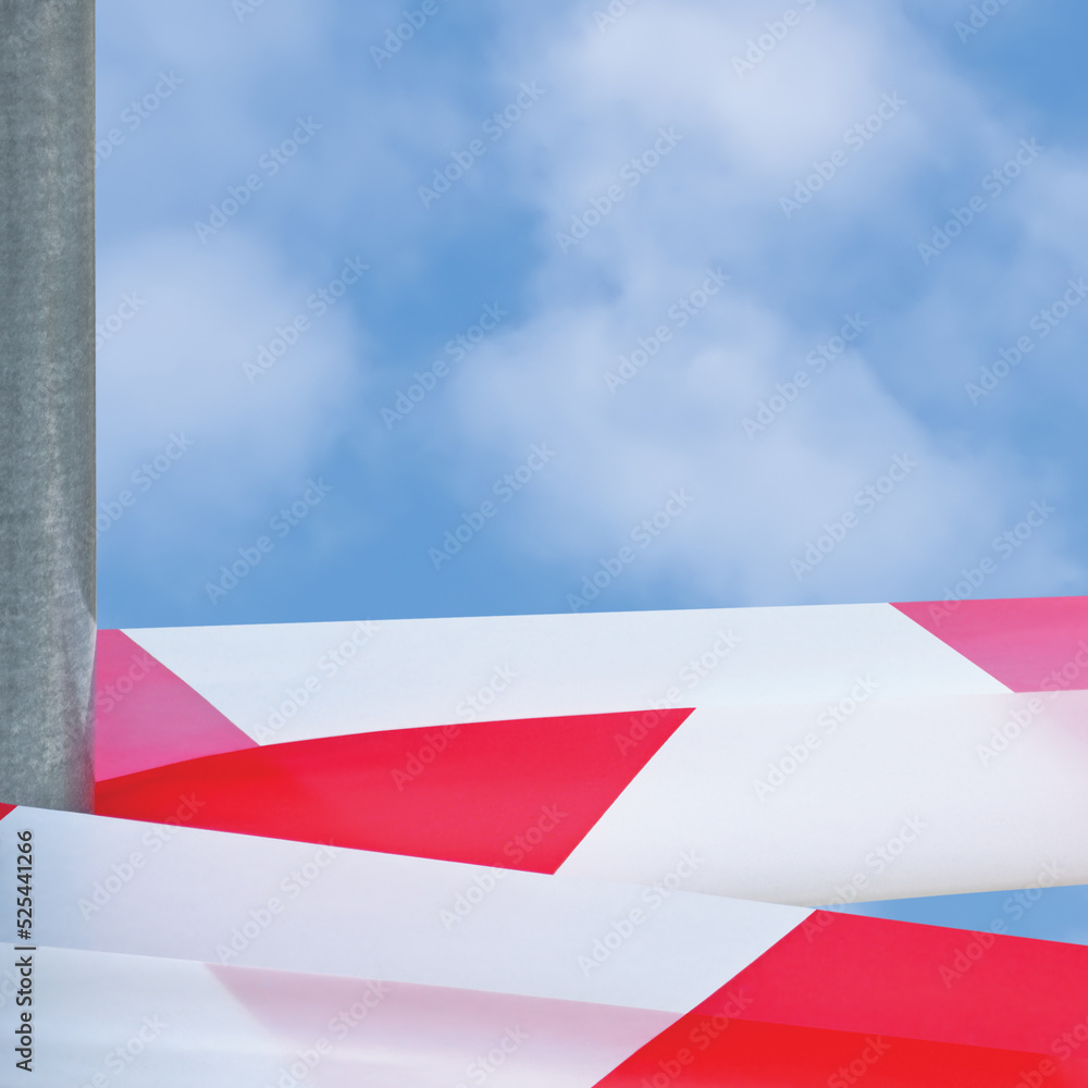 Large Red White Do Not Cross Ribbon Barricade Tape Copy Space, Detailed ...