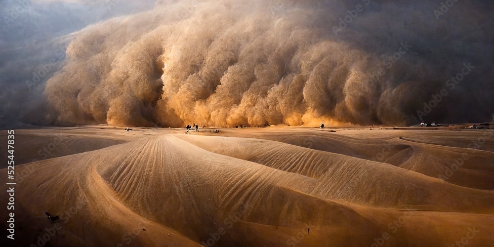 Sandstorm in desert, a sandstorm or dust storm is a meteorological ...