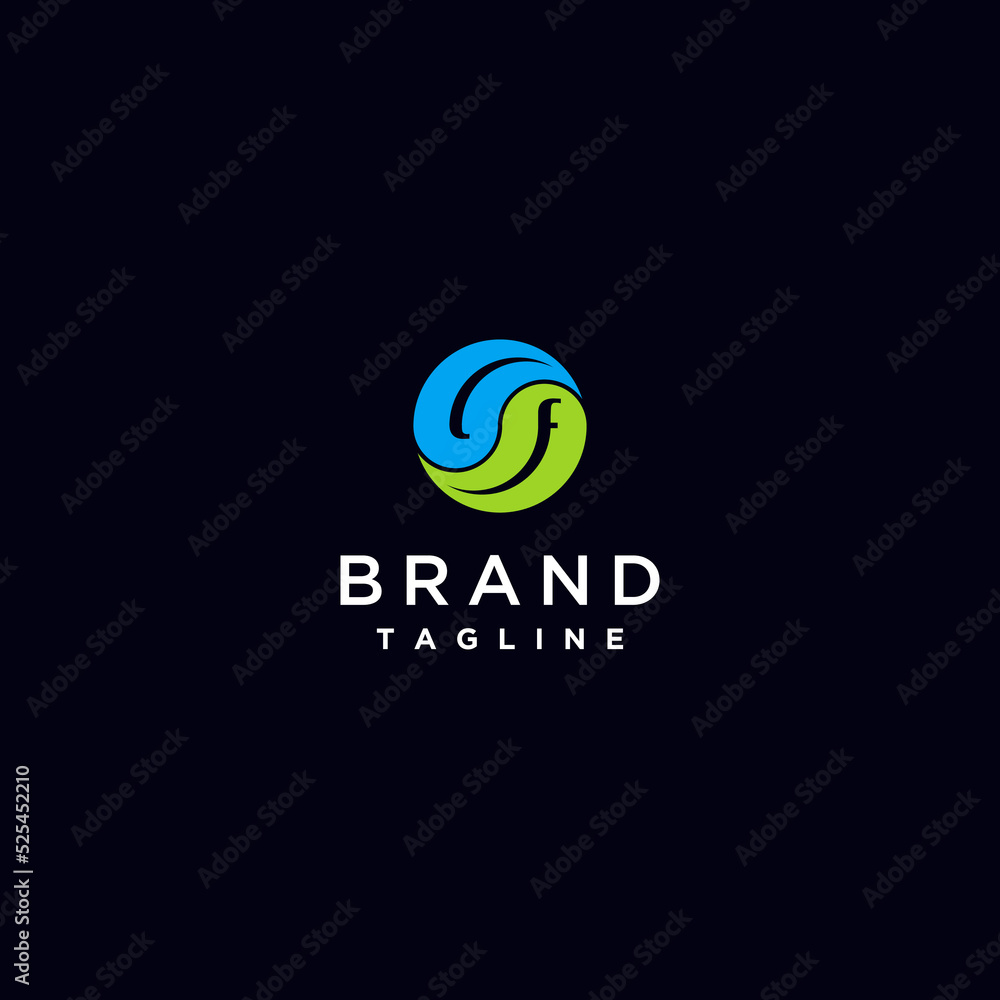 Initial Letter LF Rotates Harmoniously Inside the Zen Symbol. Rotating ...