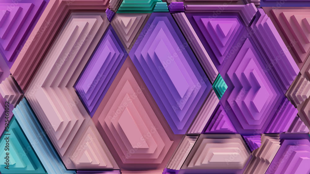 Pastel Colored Tech Background with a Geometric 3D Structure. Clean ...