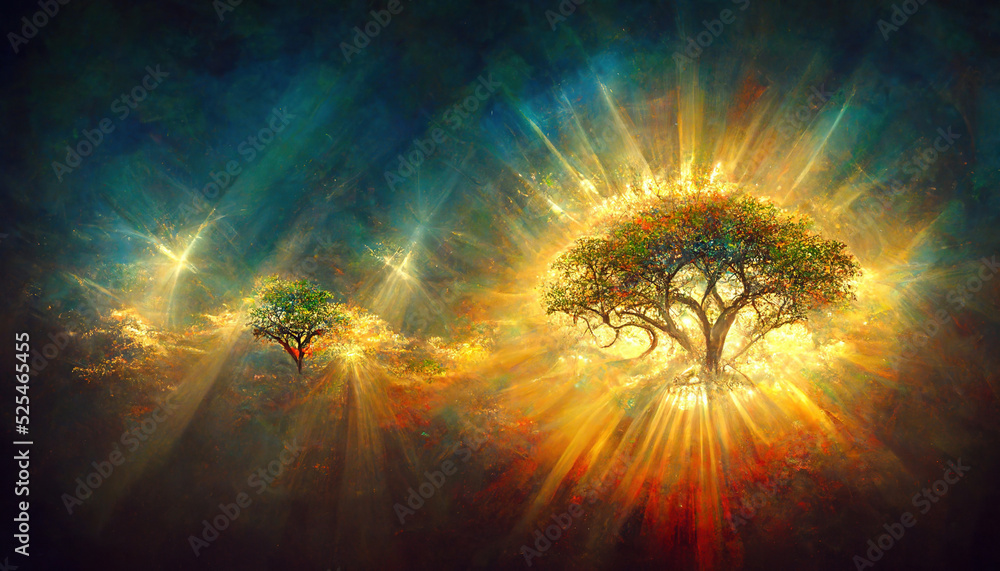 Beautiful tree of life, sacred symbol. Individuality, prosperity and ...