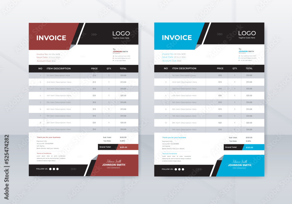 Invoice template for professional use. Bill form business invoice ...