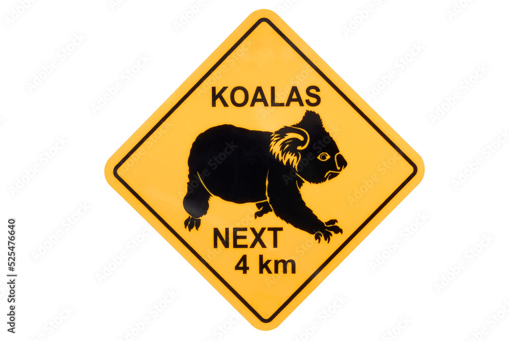 Australian Koala warning sign isolated transparent background photo PNG ...