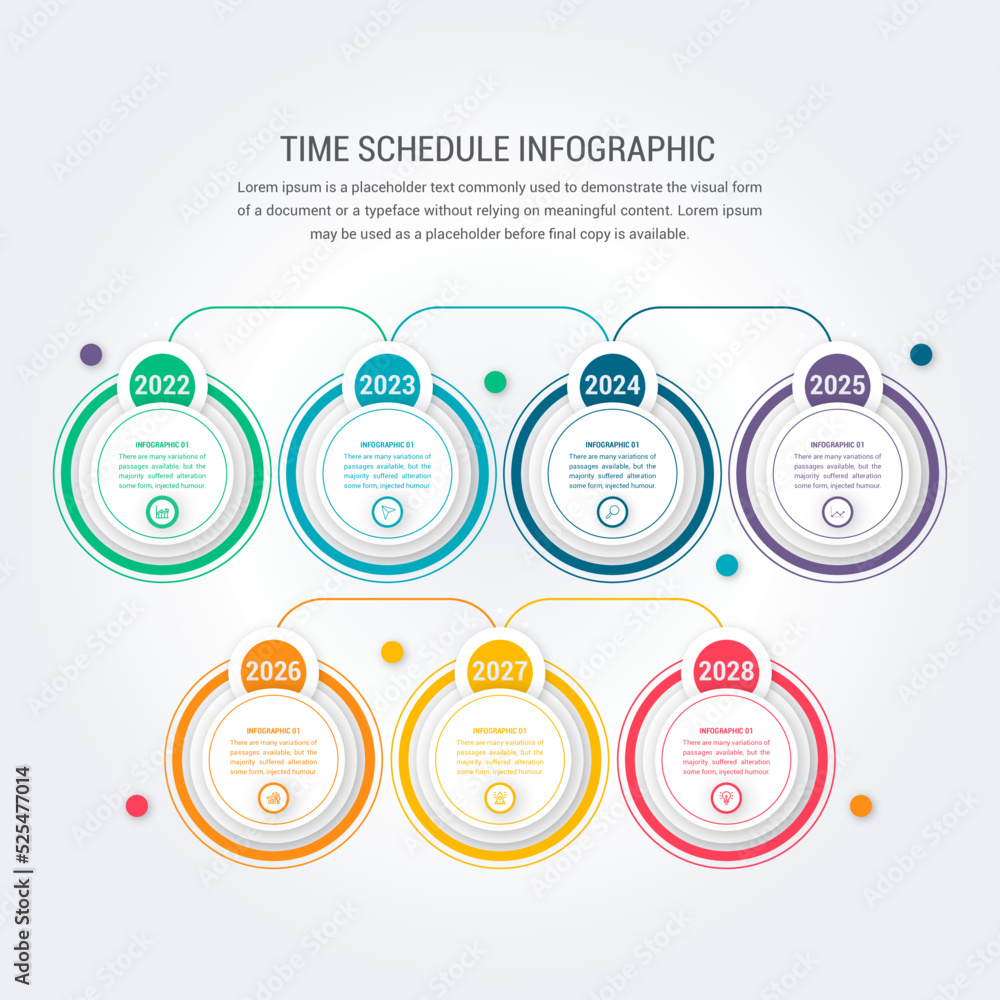 TIME SCHEDULE INFOGRAPHIC Illustration Stock Vector | Adobe Stock