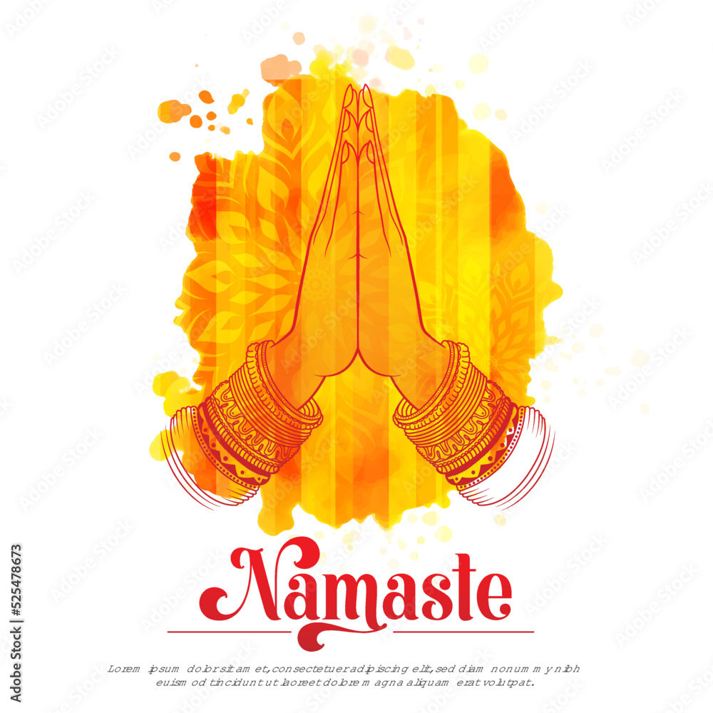 Namaste Decorated Welcome for Home Banner Illustration Stock Vector ...