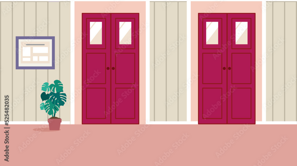 Vector residential Corridor with doors. Interior of the 1st floor ...