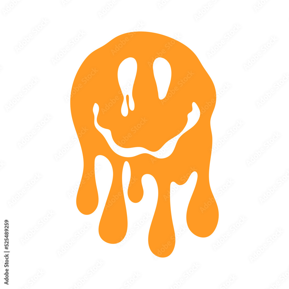 Drippy Smiley Face, Smiling Face Symbol Stock Vector | Adobe Stock
