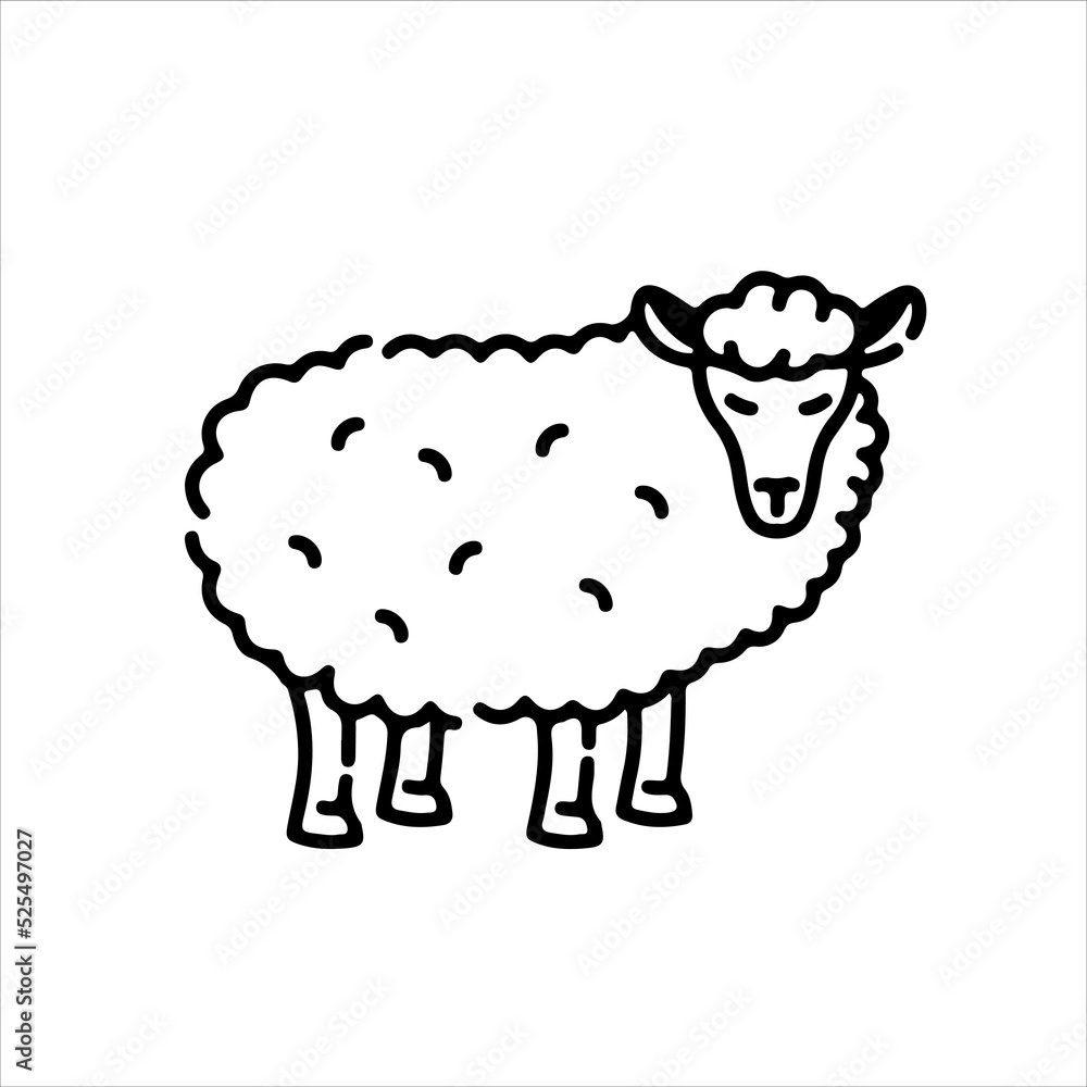 sheep icon isolated on white background from in the village collection ...