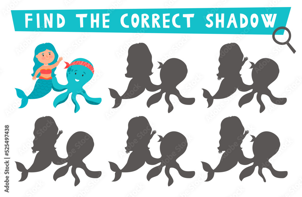 Pirate shadow matching activity. Treasure island hunt puzzle with cute ...