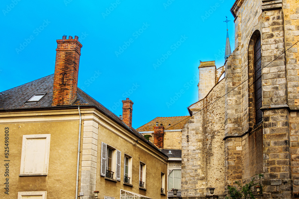 Dourdan, FRANCE - August 14, 2022: Street view of old village Dourdan ...