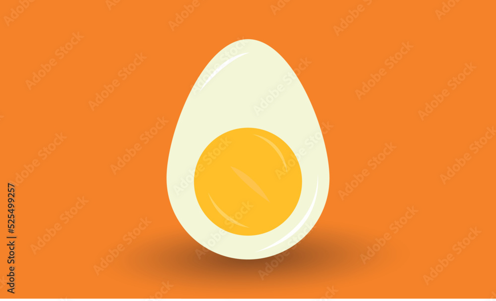 Chicken eggs. Hard boiled egg. Half egg. Vector egg. Vector boiled egg ...