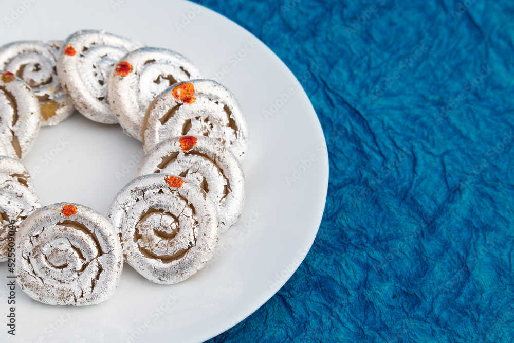 Indian Mithai Kaju Jalebi Also Known As Kaju Katli, Kaju Dilkhush Is ...