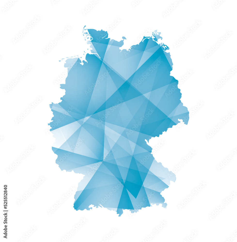 vector illustration of Germany map with blue colored geometric shapes ...