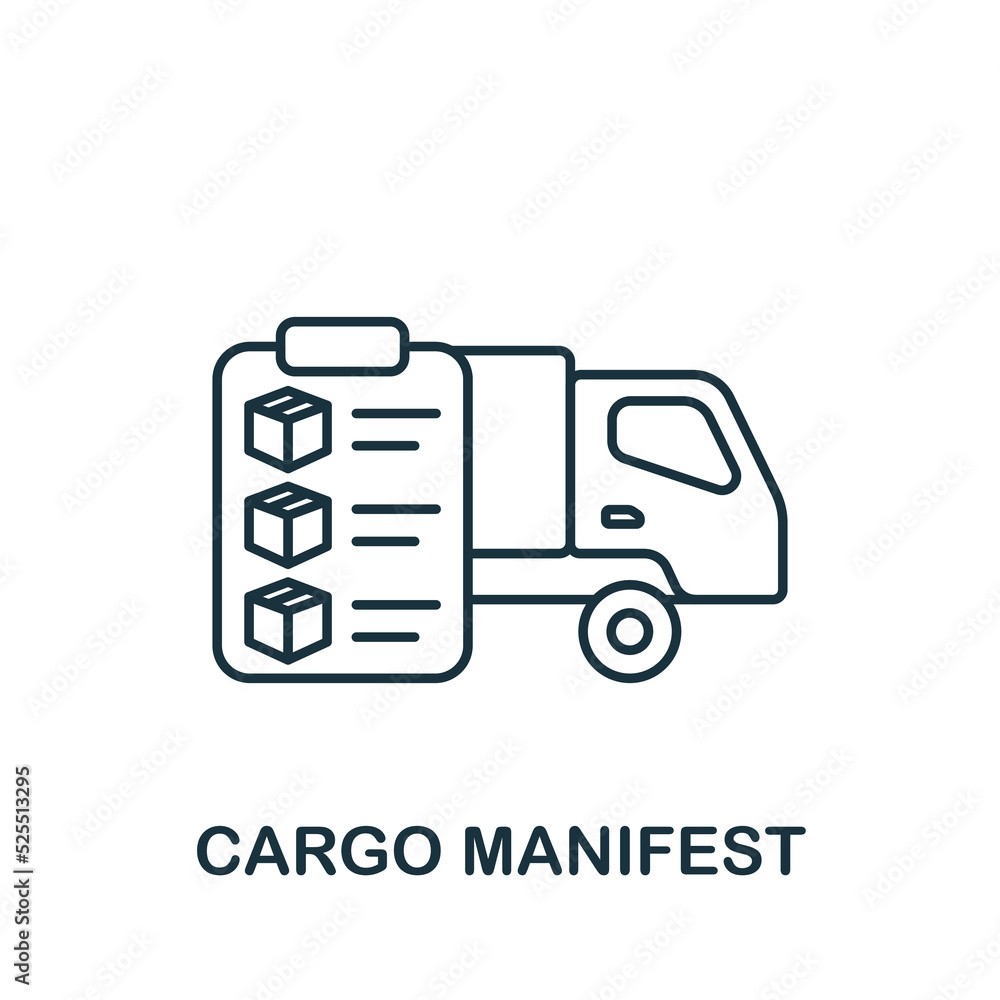 Cargo Manifest icon. Line simple line Shipping icon for templates, web ...