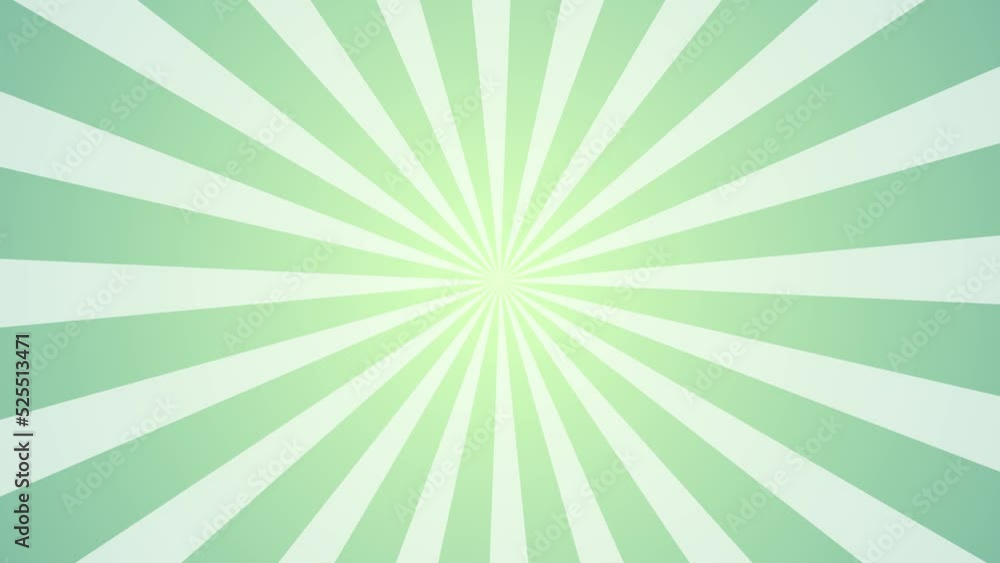 Animated cartoon comic lined sunburst, pinwheel rotating and spinning ...