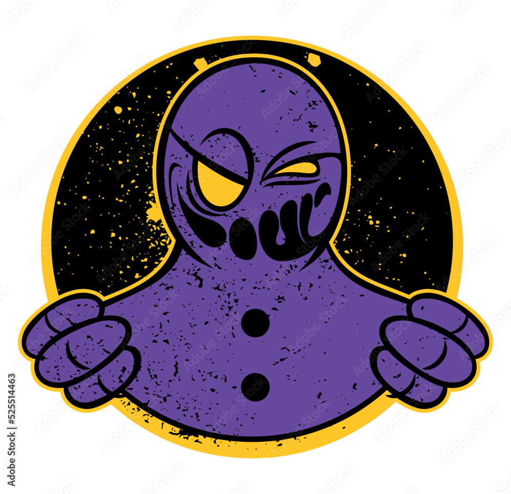 Cartoon style purple monster character, monster vector image. Isolated ...