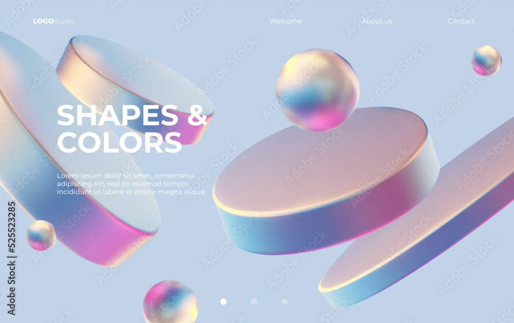 3D background with gradient geometric shapes. Eps10 vector. Stock ...