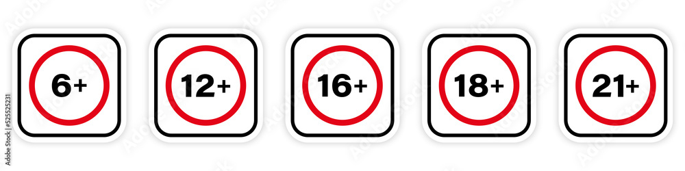 Age Plus Older Black Silhouette Icon. Toys Under Age Limit Forbid ...