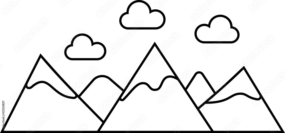tundra outline landscape vector illustration Stock Vector | Adobe Stock