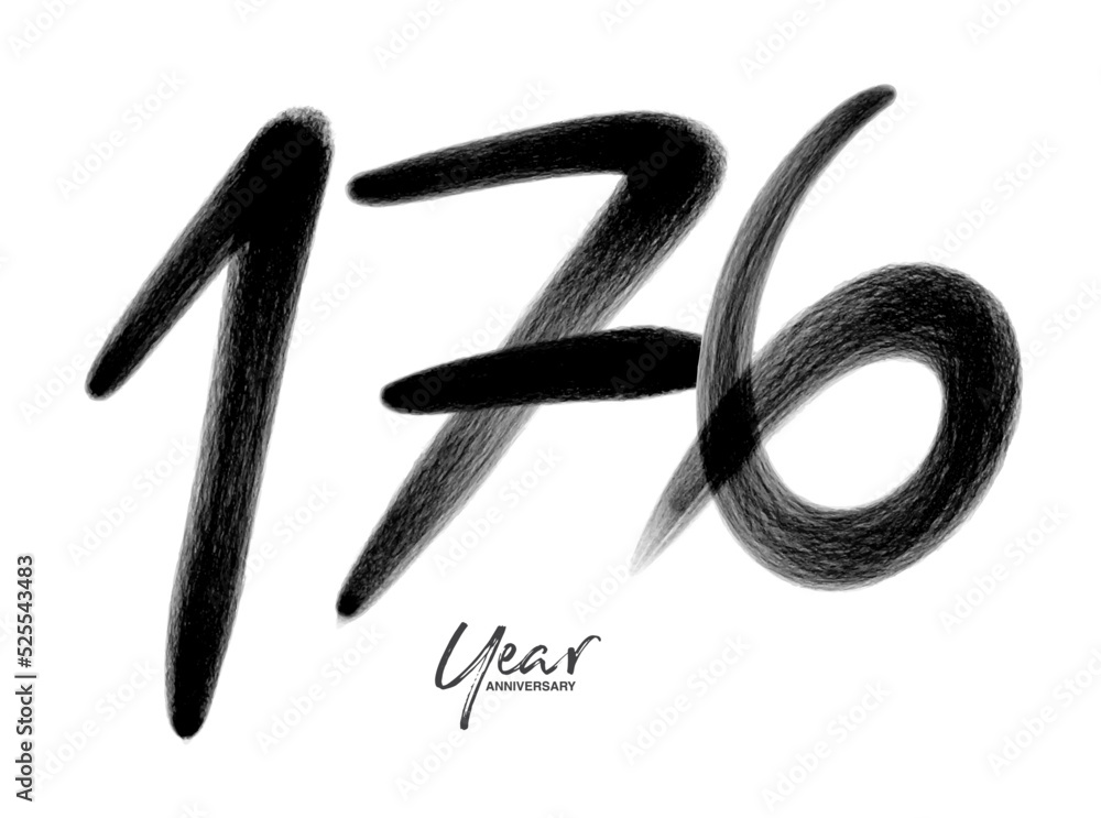 176 Years Anniversary Celebration Vector Template, 176 number logo ...