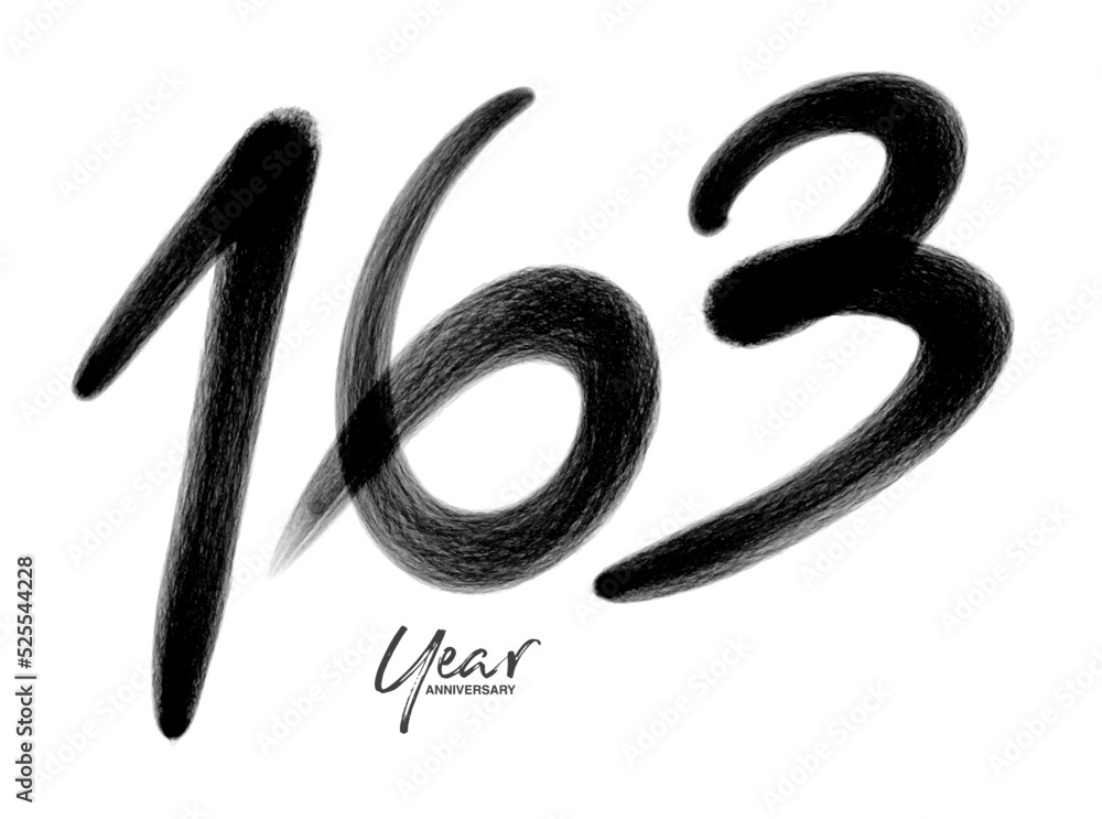 163 Years Anniversary Celebration Vector Template, 163 number logo ...