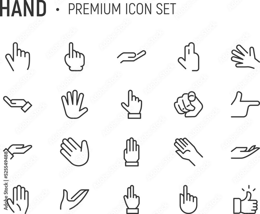 Editable vector pack of hand line icons. Stock Vector | Adobe Stock