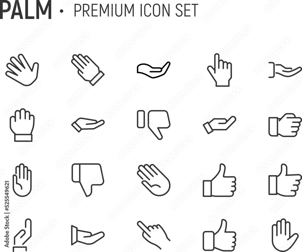 Editable vector pack of palm line icons. Stock Vector | Adobe Stock
