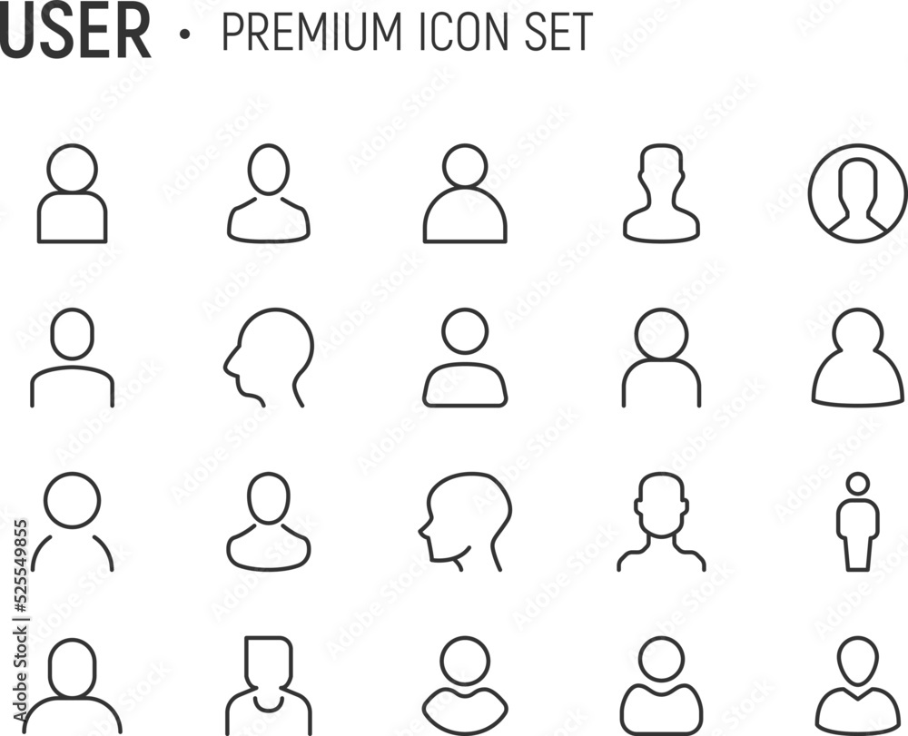 Editable vector pack of user line icons. Stock Vector | Adobe Stock Editable vector pack of user line icons. Stock Vector | Adobe Stock