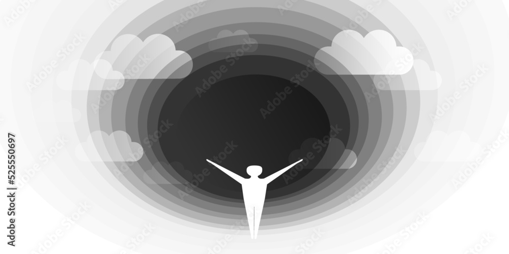 Hopelessness, Endless Dark Tunnel of Problems in Life - Vector Concept ...