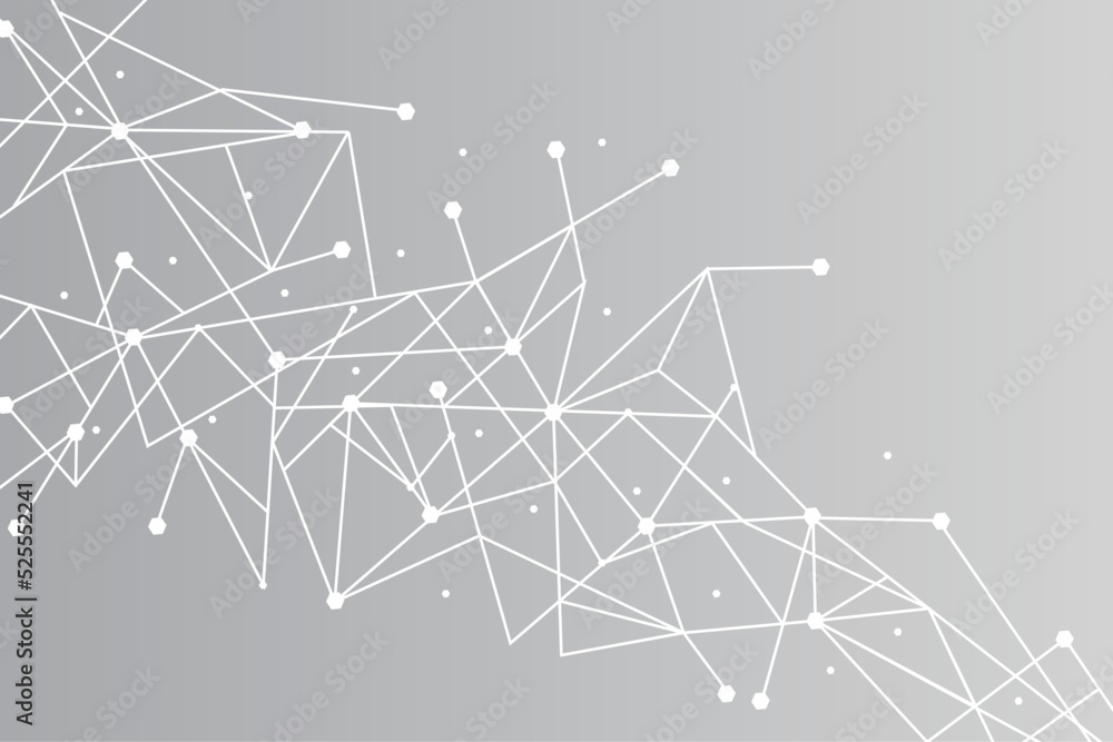 Network abstract connection isolated on gray background. Network ...