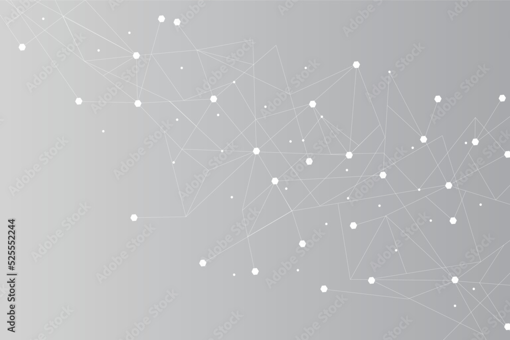 Network abstract connection isolated on gray background. Network ...