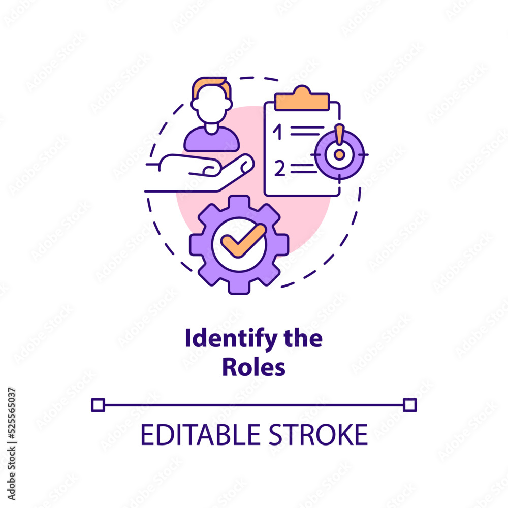 Identify roles concept icon. Work responsibilities. Crisis management ...