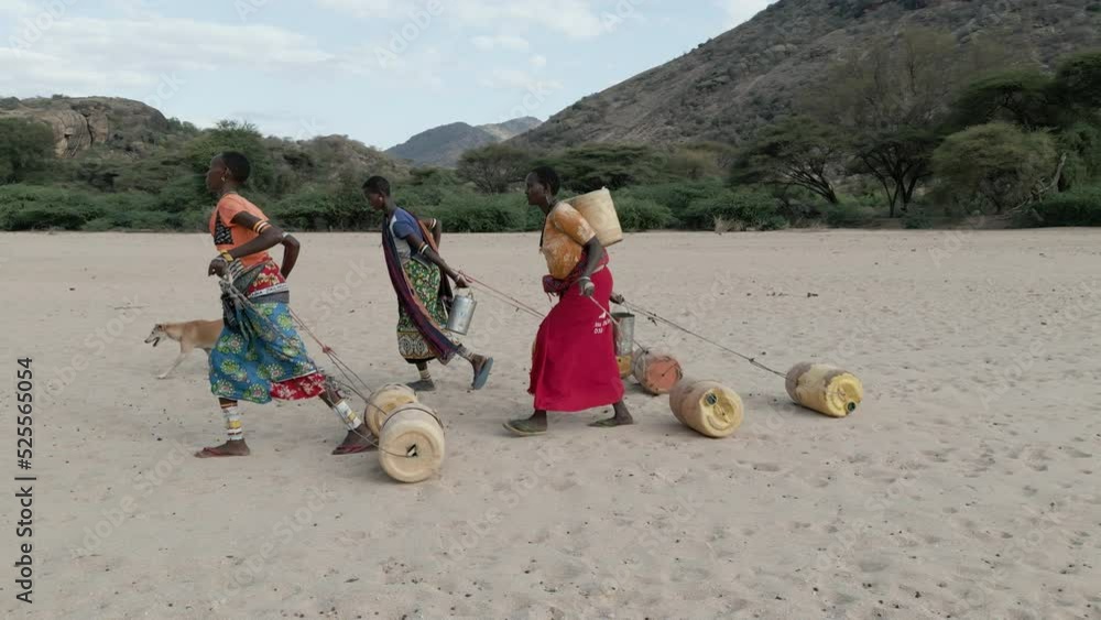 Climate change.drought.water crisis.Close-up side view.African woman ...