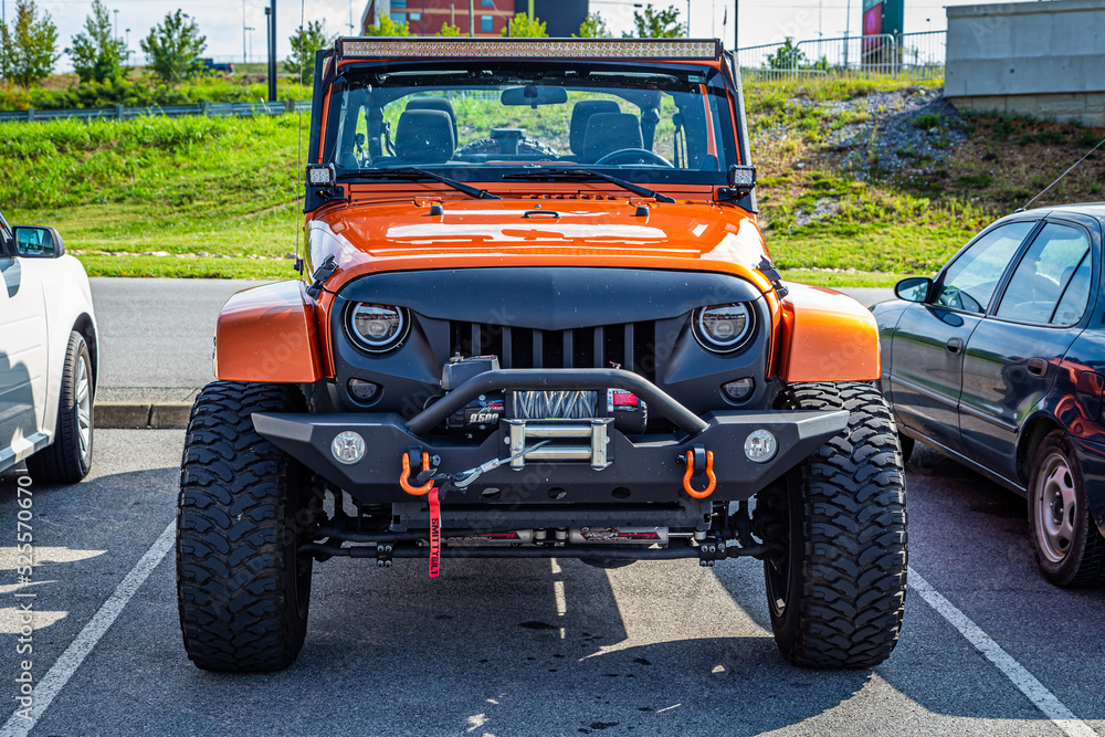 Modified Jeep Wrangler Rubicon Unlimited JK Soft Top Stock Photo ...