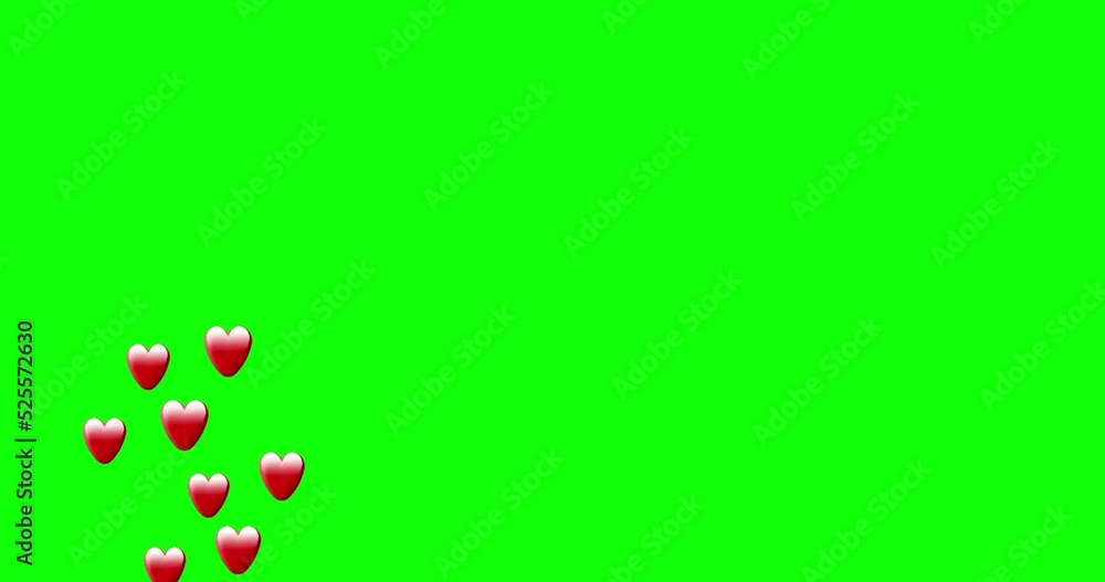 4K Social media animated heart on green screen, animation coming in ...