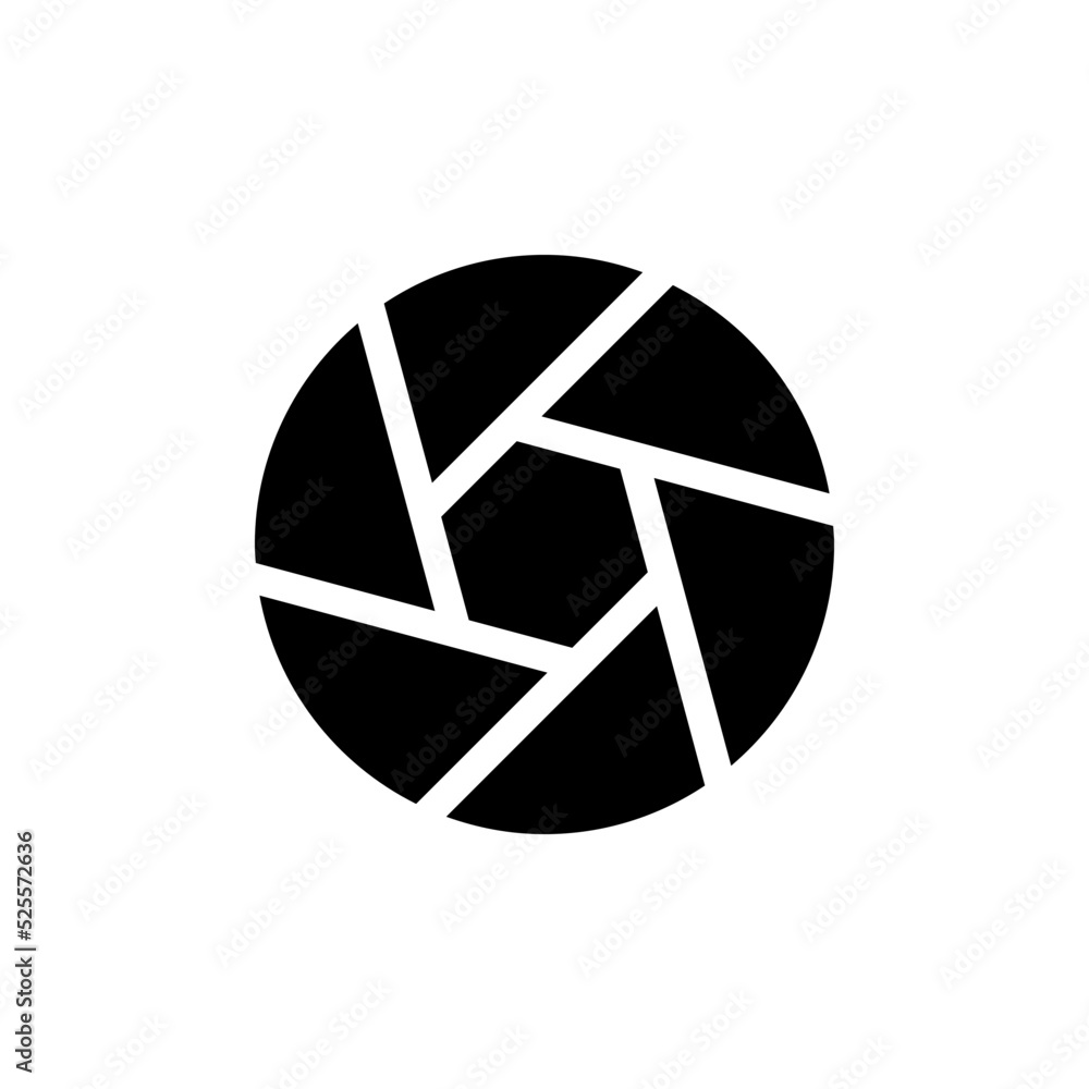Camera diaphragm black glyph ui icon. Mechanism. Simple filled line ...
