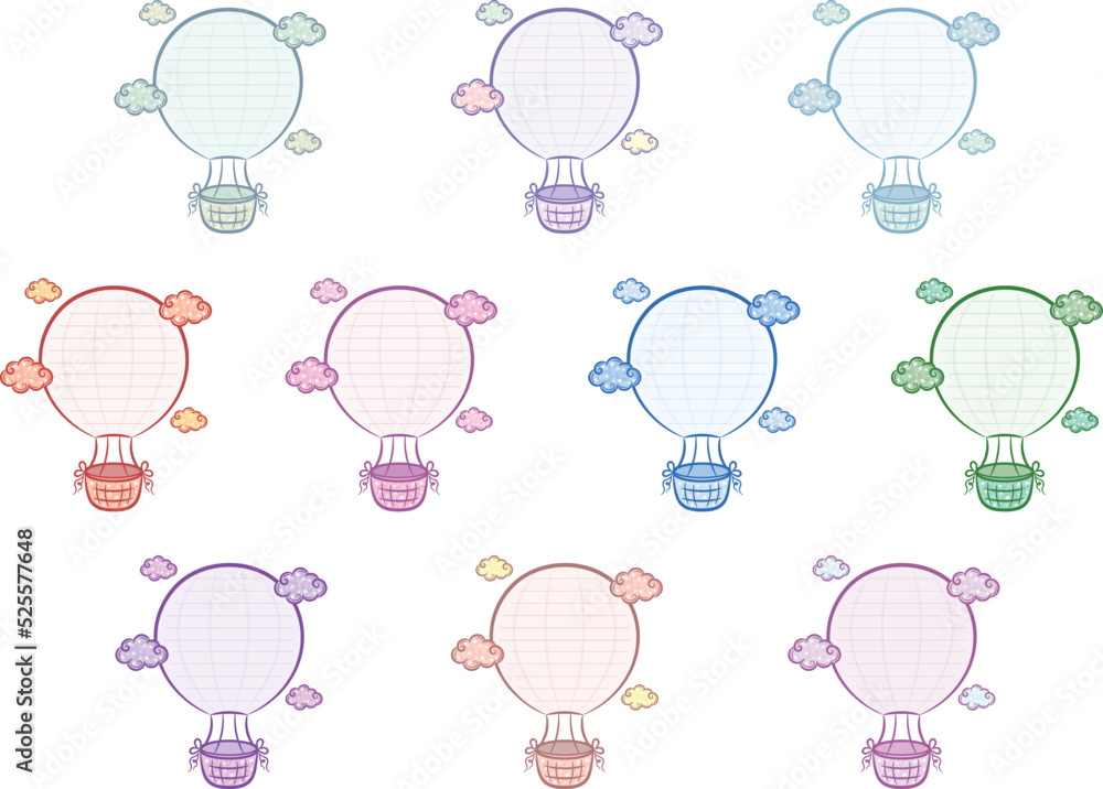 set of sticky balloons letter notes for writing with pastel coloring ...