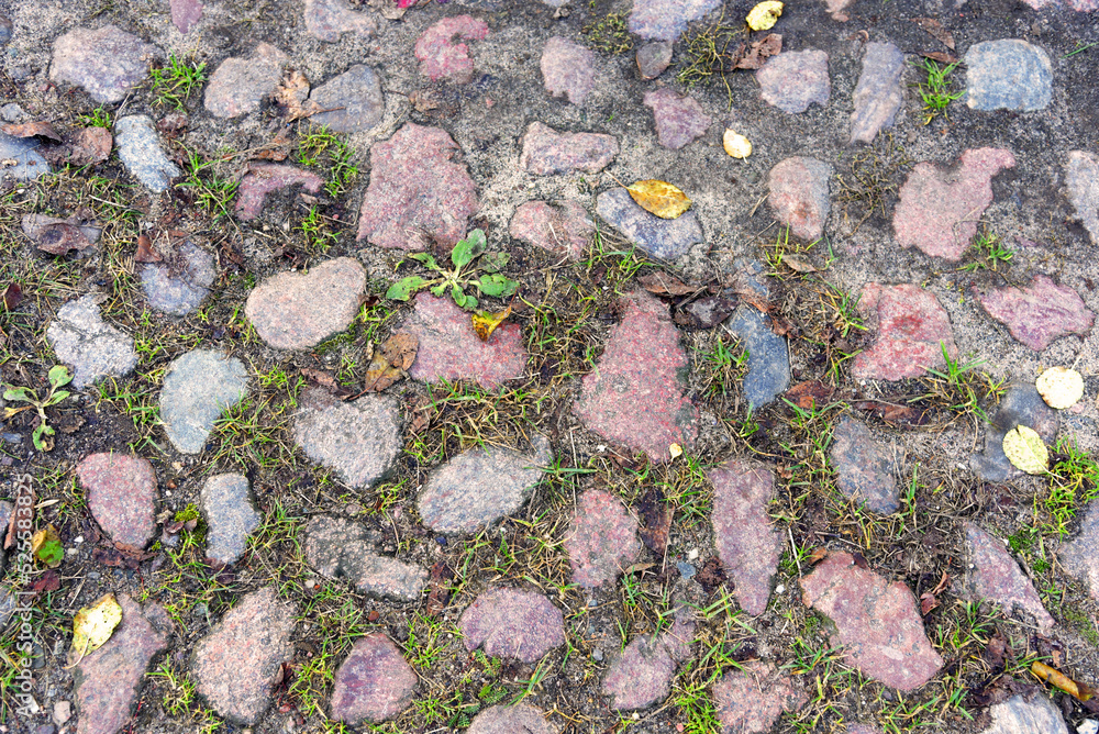 Pathway, top view. Road ealkway or stone sidewalk background. Stone ...