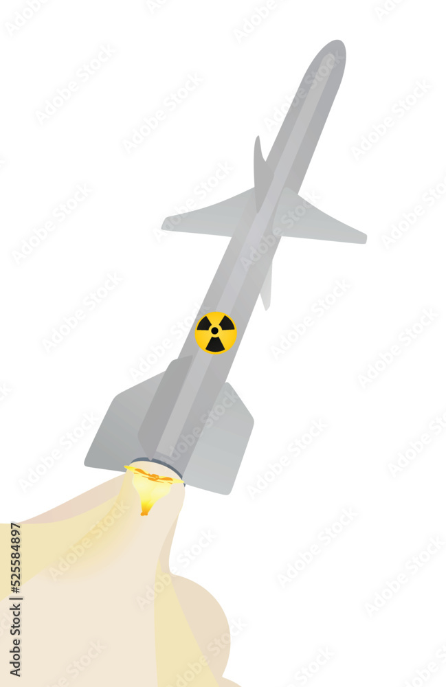 Nuclear missile launched. vector illustration Stock Vector | Adobe Stock