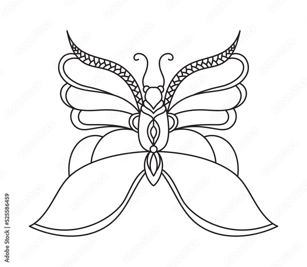 butterfly outline drawing for kids Stock Vector | Adobe Stock