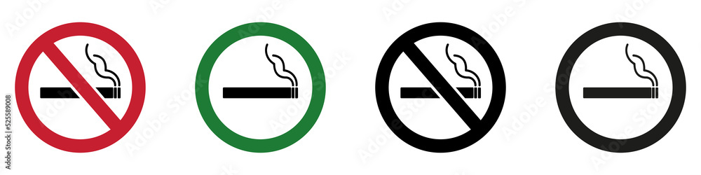 Stop, no smoking sign. Non-smoking area. Vector icons. eps10 Stock ...