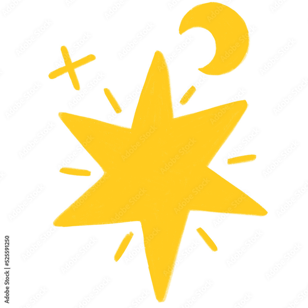 Cute doodle star clipart. Stock Illustration | Adobe Stock