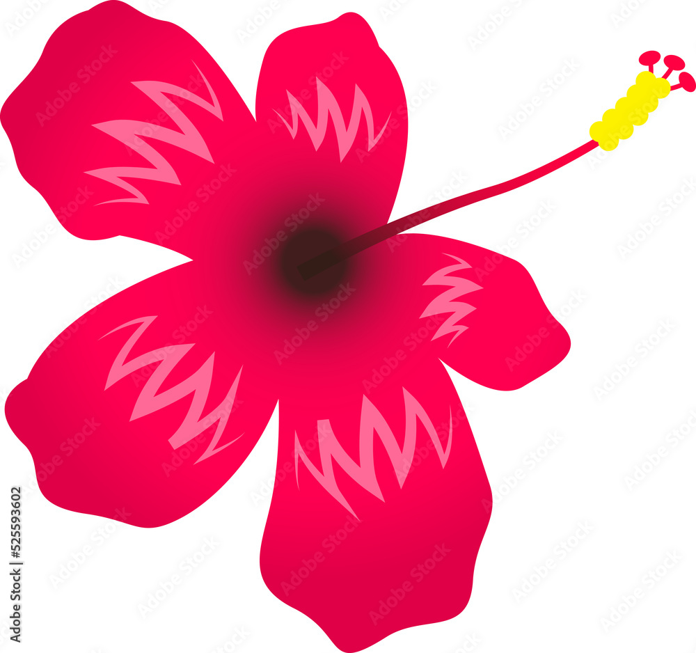 cute of hibiscus flower on cartoon version,vector illustration Stock ...