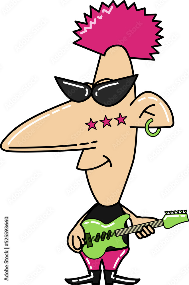 cute clipart of rocker star on cartoon version,vector illustration ...