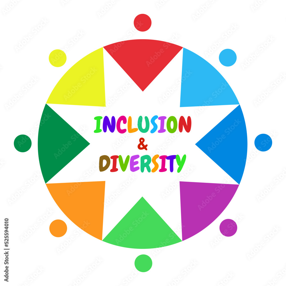 Inclusion and diversity infographic. Bright colours represent inclusion ...