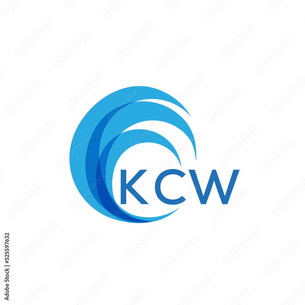 KCW letter logo. KCW blue image on white background. KCW Monogram logo ...