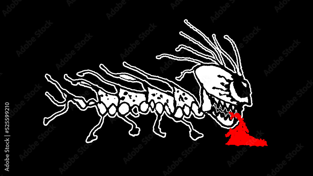 Scary monster insect drawing Stock Illustration | Adobe Stock