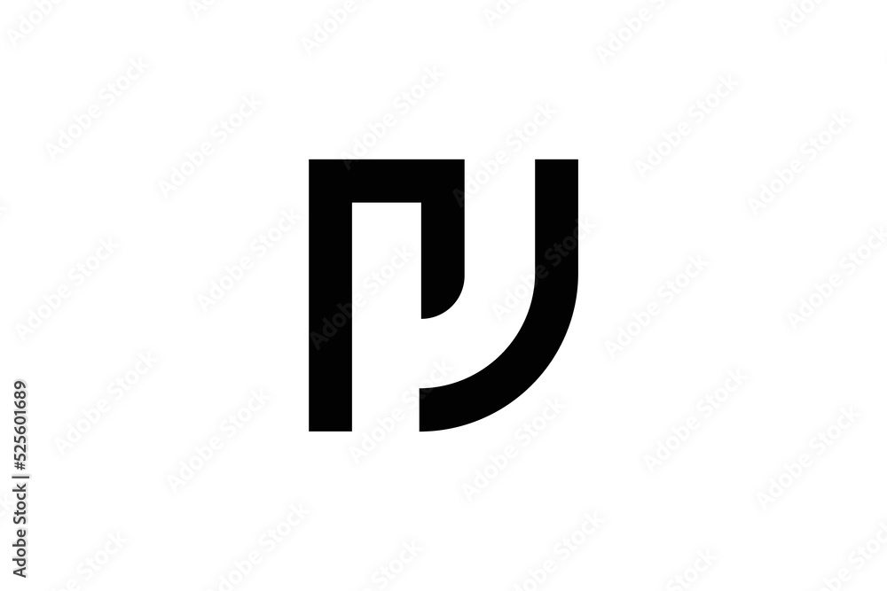 PJ logo with a minimal design. An icon of a JP letter on a luxury ...